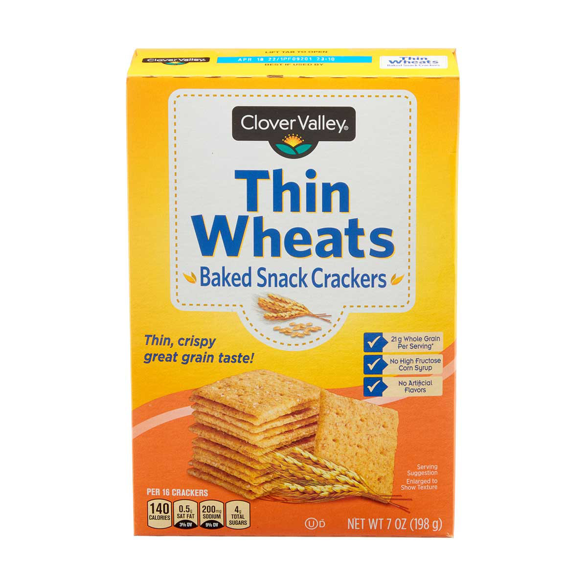 Clover Valley Thin Wheats Baked Snack Crackers, 7 oz