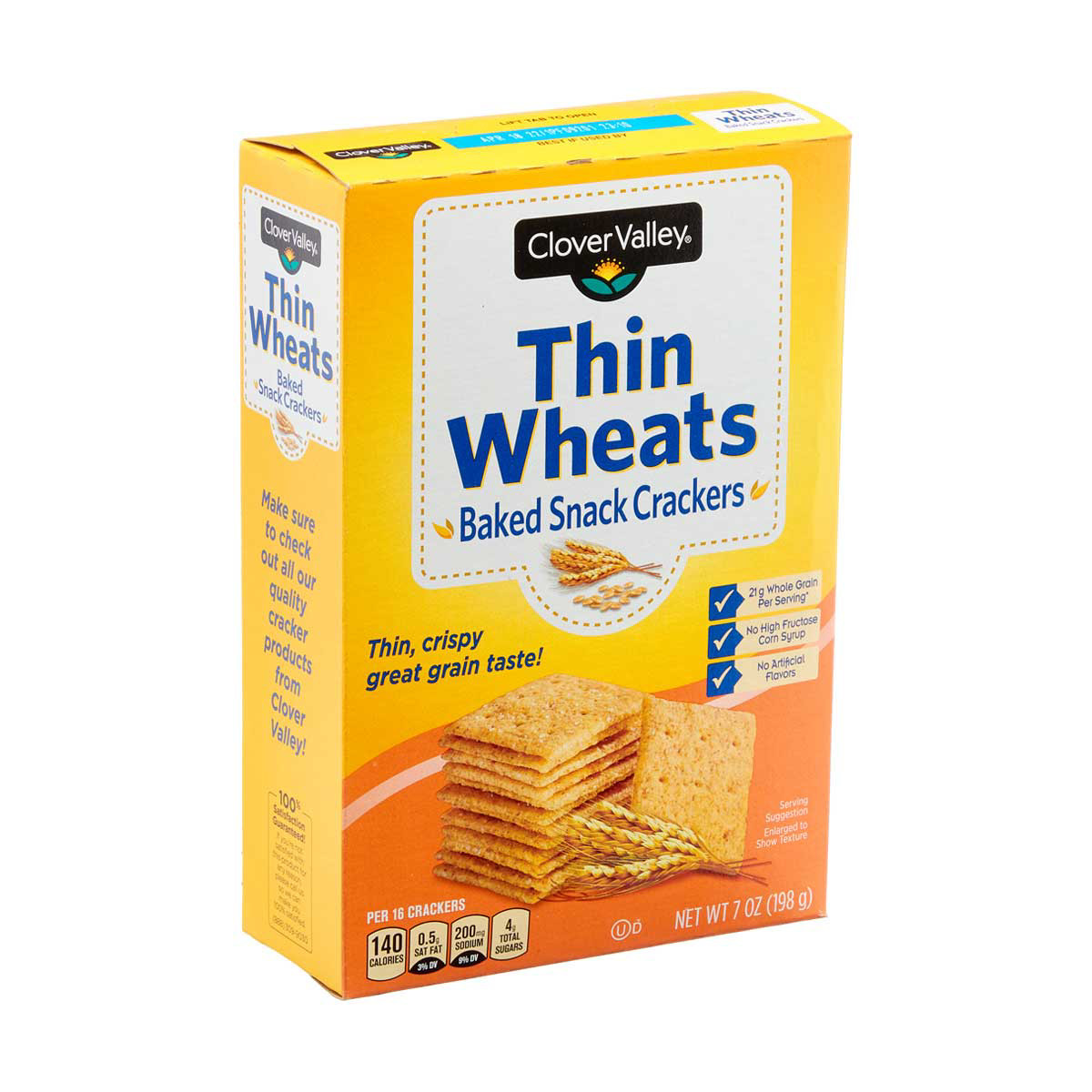 Clover Valley Thin Wheats Baked Snack Crackers, 7 oz