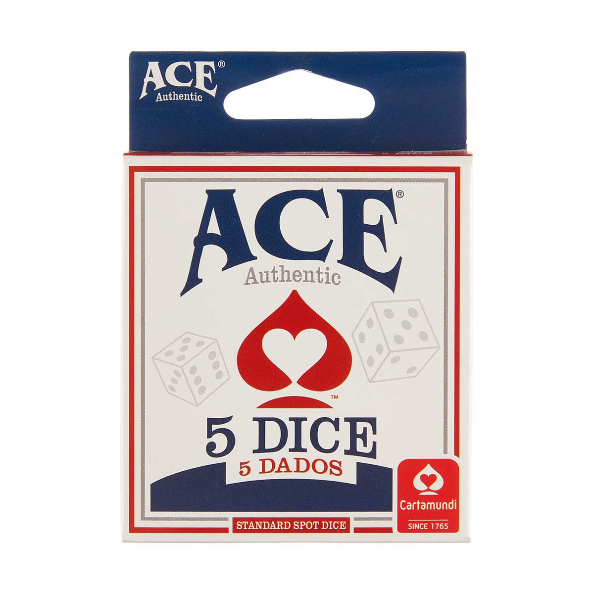 Ace Cartamundi 1500 Ace Standard Spot Dice, 5 Count | Hamilton Place