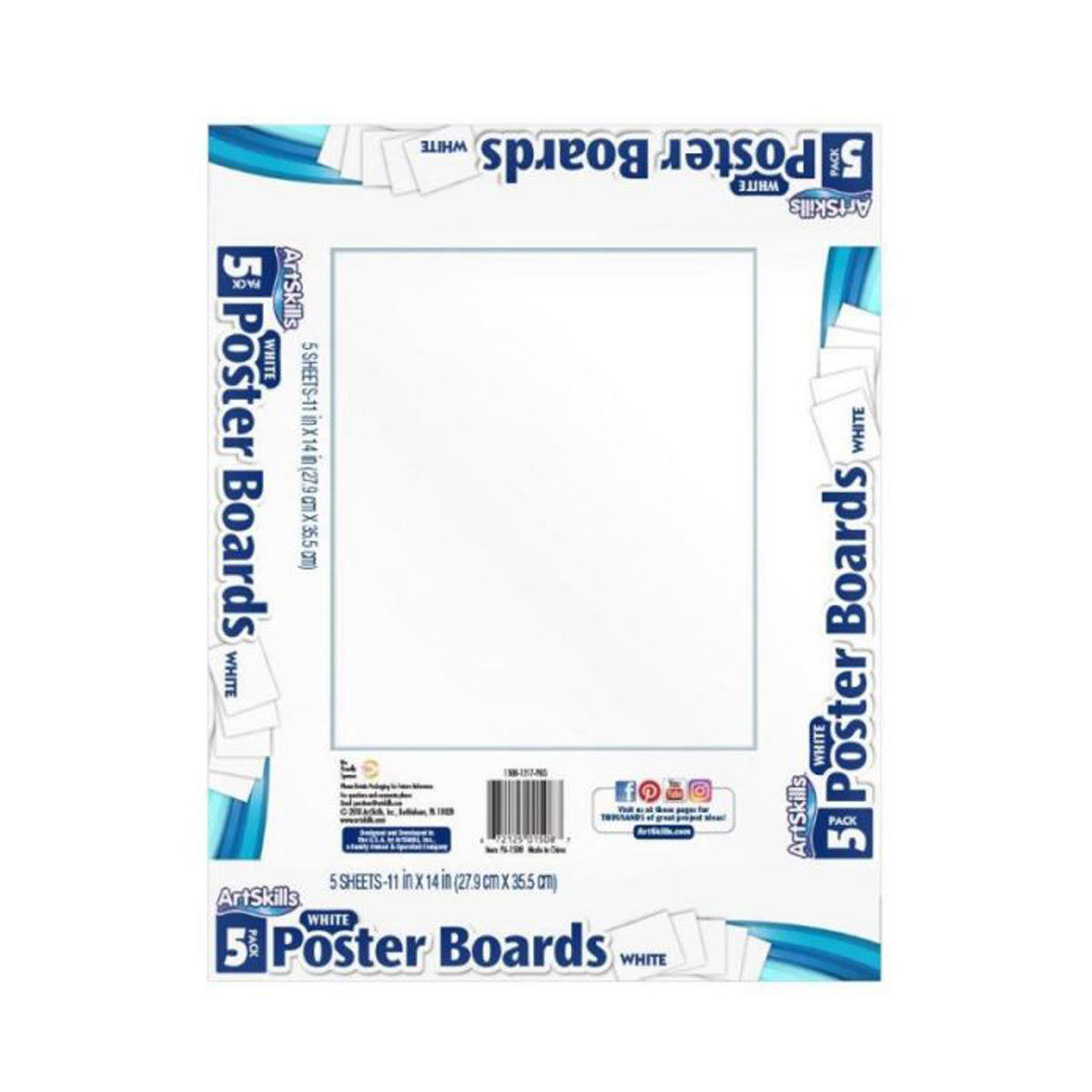 ArtSkills Premium 11" x 14" Poster Board in Bright White, 5 Pack