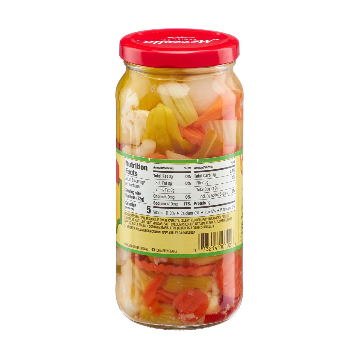 Mezzetta Mild Italian Mix Giardiniera Crunchy Vegetables, 16 fl. oz.