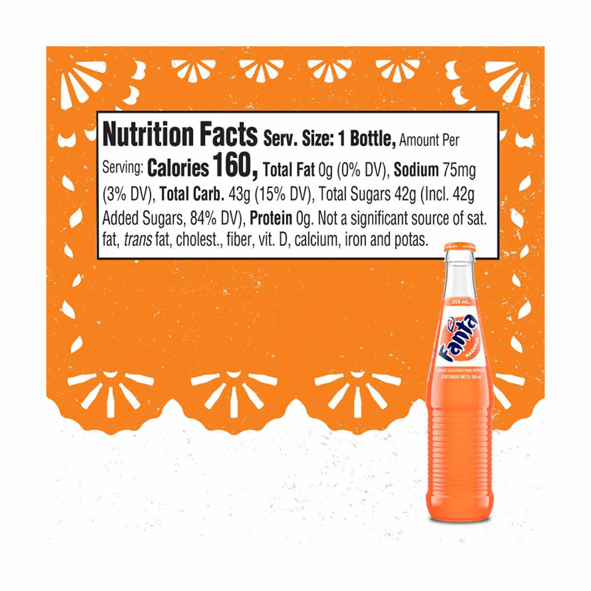 Fanta Orange Mexico Soda Fruit Flavored Soft Drink, 355 mL