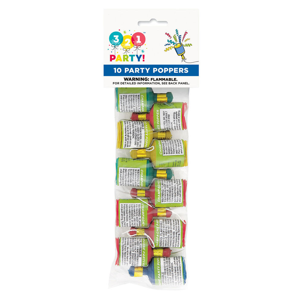Party Poppers, 10 Count