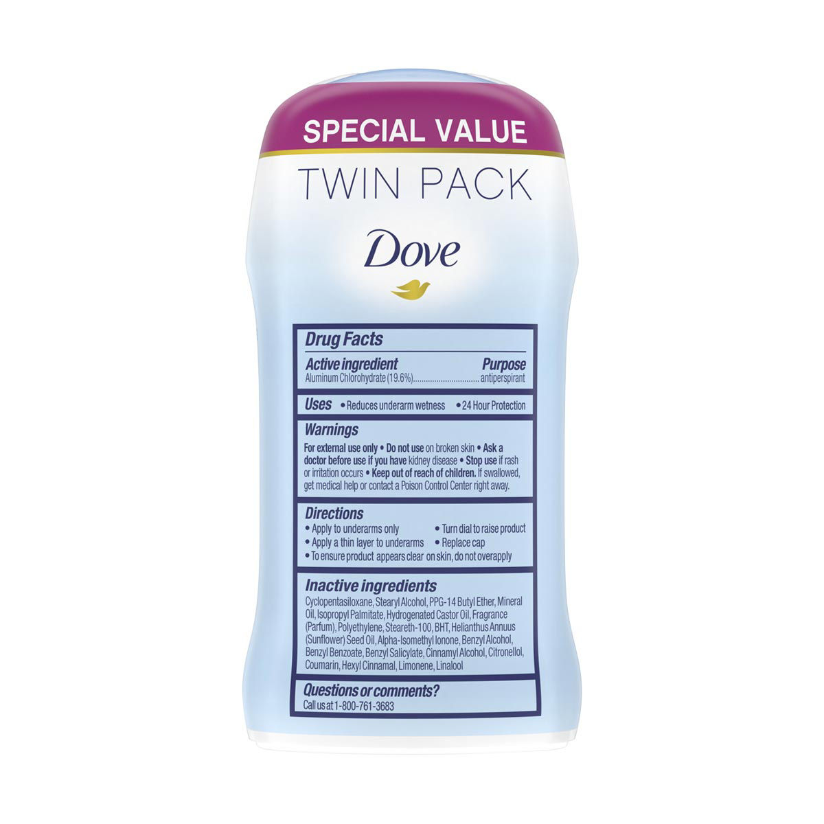 Dove Invisible Solid Powder Antiperspirant Deodorant Stick, 2 Pack ...