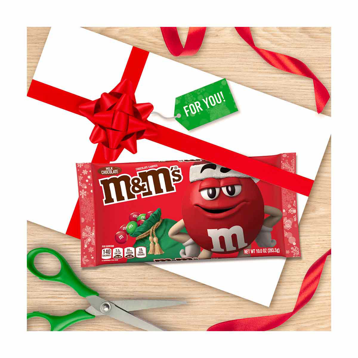 M&M'S Christmas Milk Chocolate Candies, 10 oz