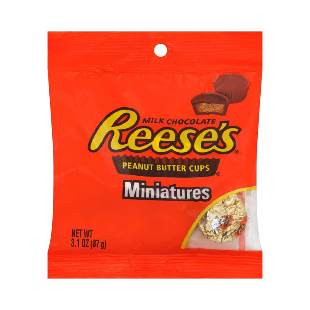 Reese's Milk Chocolate Peanut Butter Minis Candy Peg Bag, 2.4 oz.