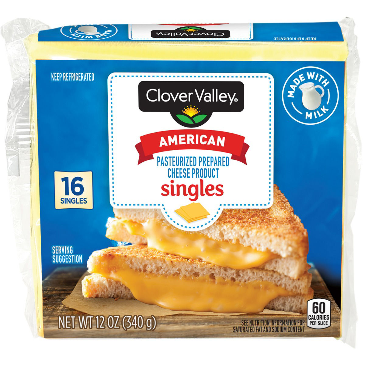 Clover Valley American Cheese Singles, 16 Slices