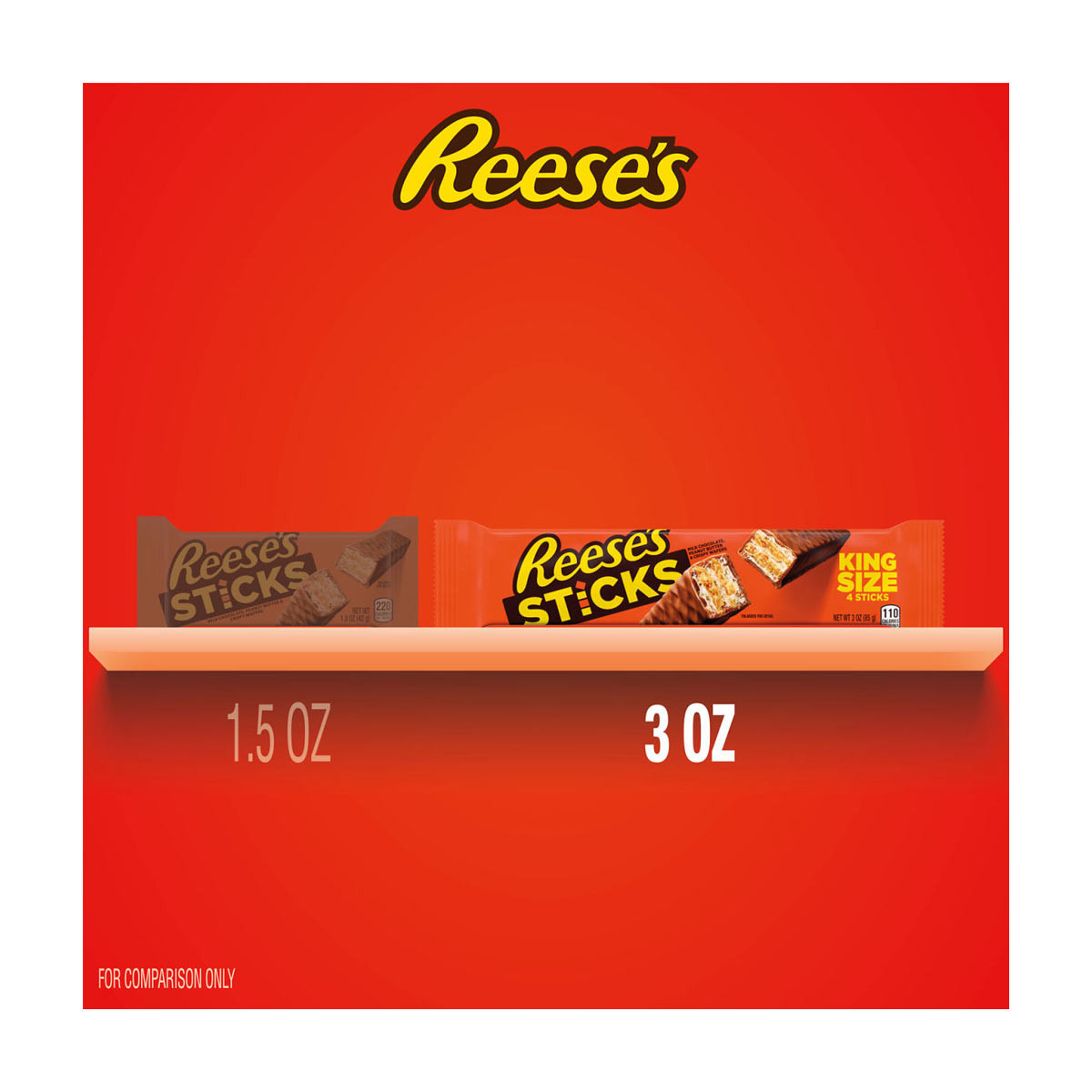 Reese's Sticks Milk Chocolate Peanut Butter Wafer Candy, King Size ...