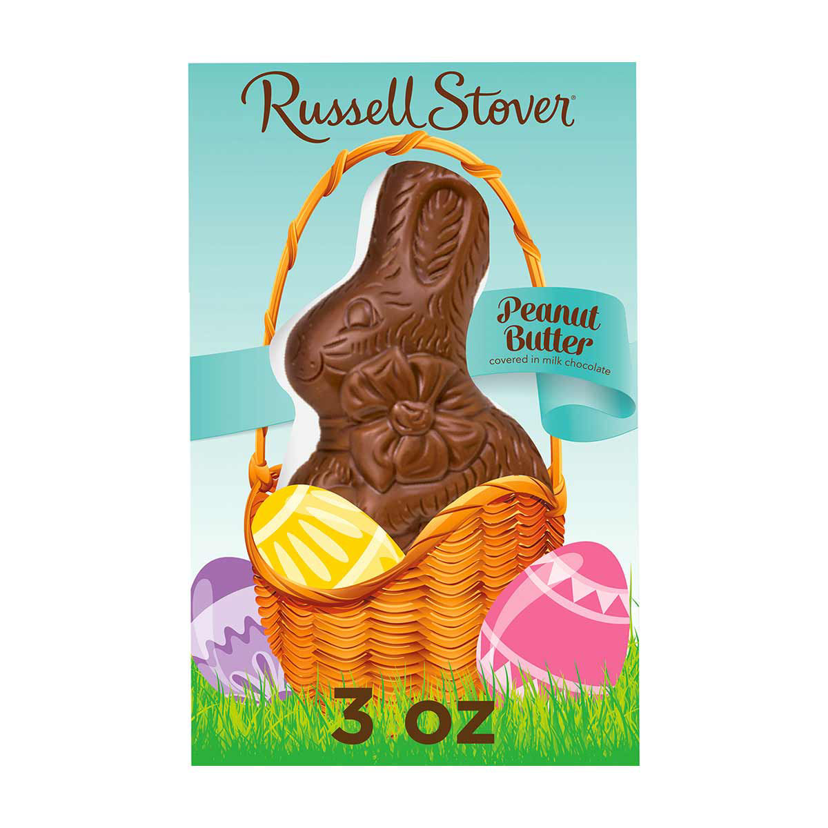 Russell Stover Easter Peanut Butter Milk Chocolate Easter Bunny, 3 oz