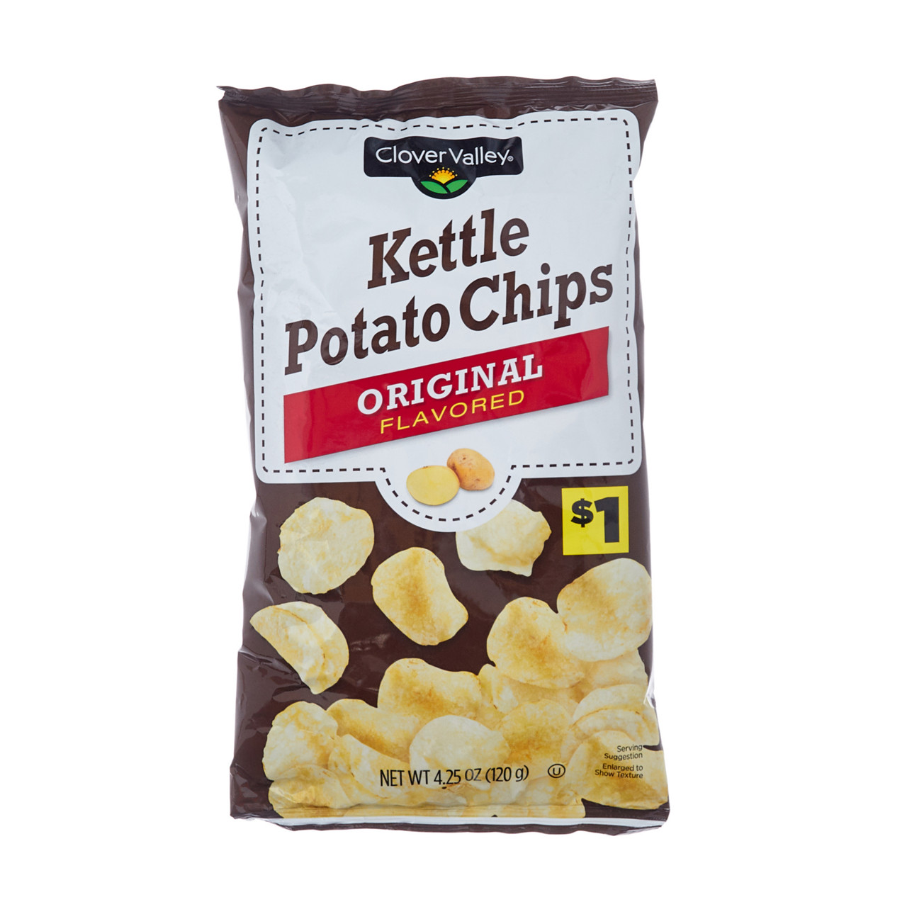 Clover Valley Original Kettle Potato Chips, 4.25 oz.