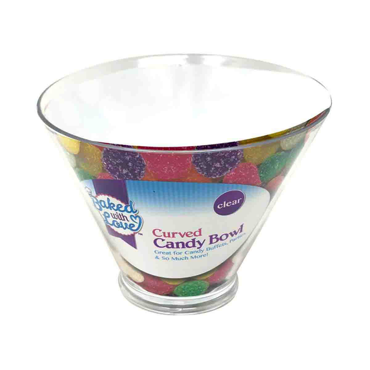 Baked with Love Clear Plastic Tapered Candy and Snack Bowl, 6" Wide x 5 ...