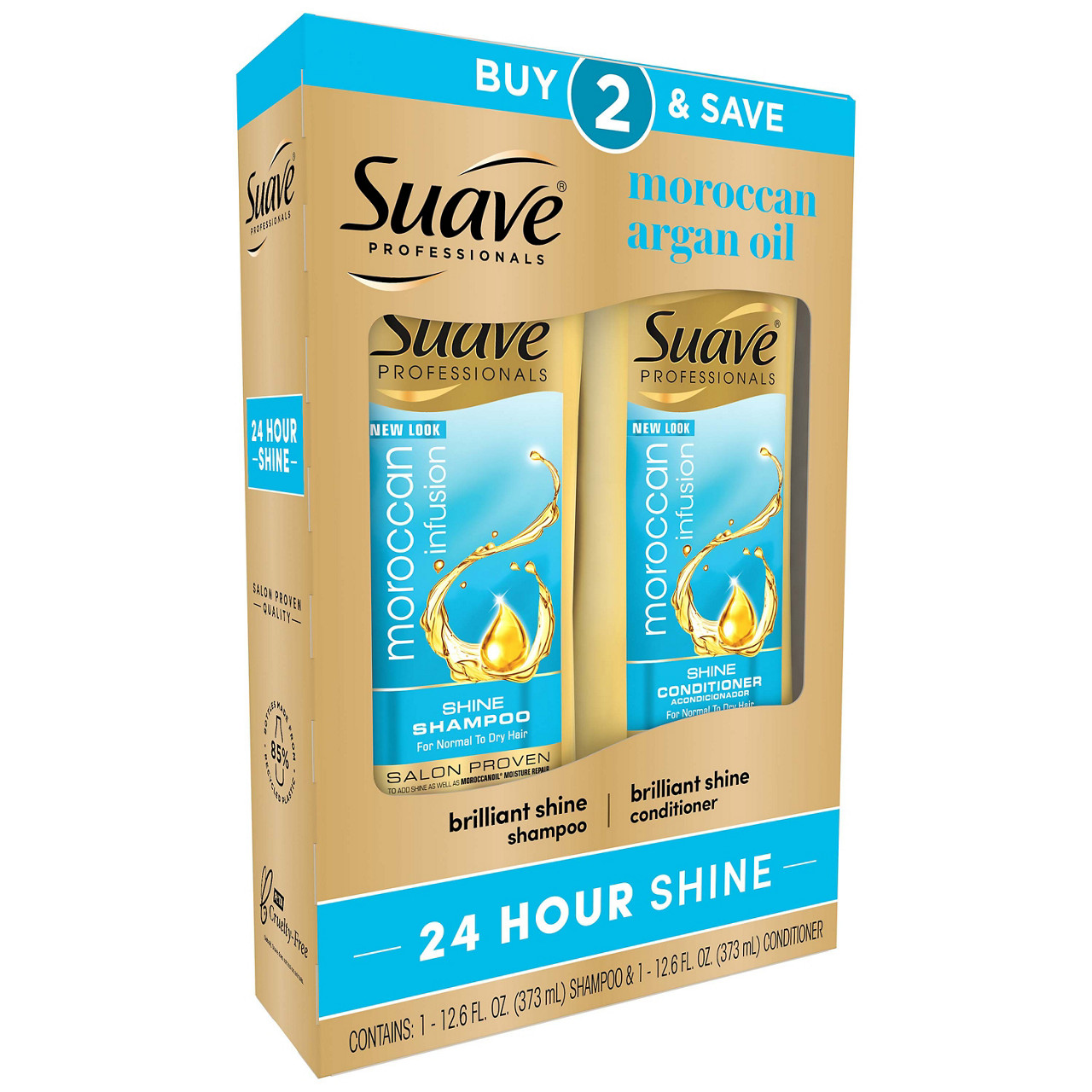 Suave Moroccan Infusion with Argan Oil Shine Shampoo and Conditioner ...