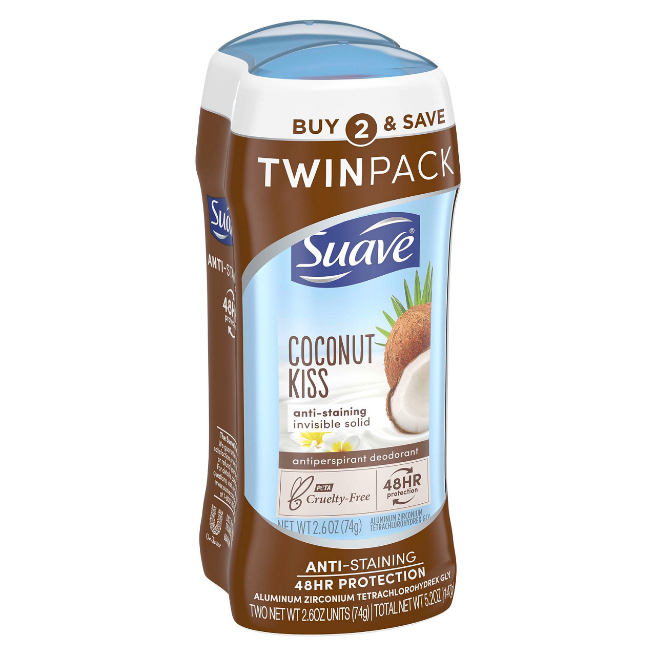 Suave Deodorant Coconut Kiss Antiperspirant & Deodorant Stick, 2.6oz ...
