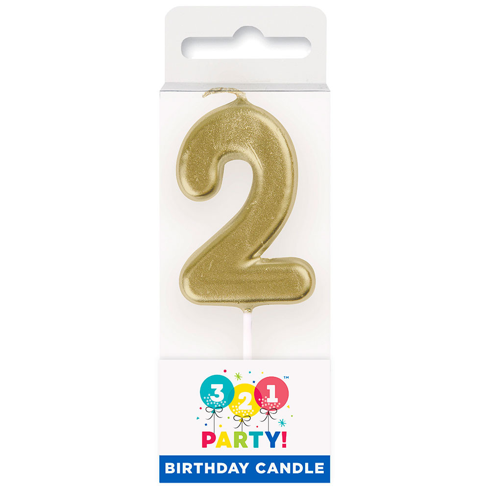 Mini Gold Number Birthday Candle, 0