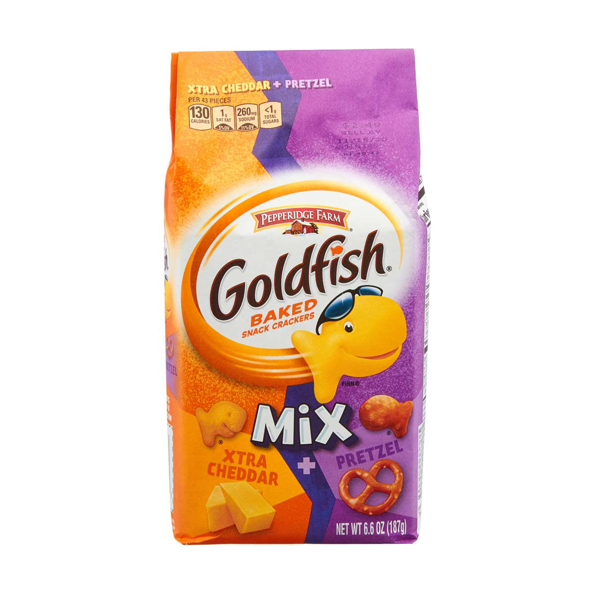 Pepperidge Farm Goldfish Mix Xtra Cheddar + Pretzel Crackers, 6.6 oz.