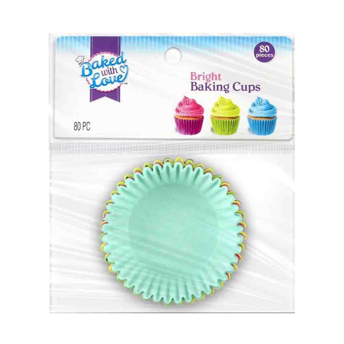 Baked with Love Bright Baking Cups, 80 Count