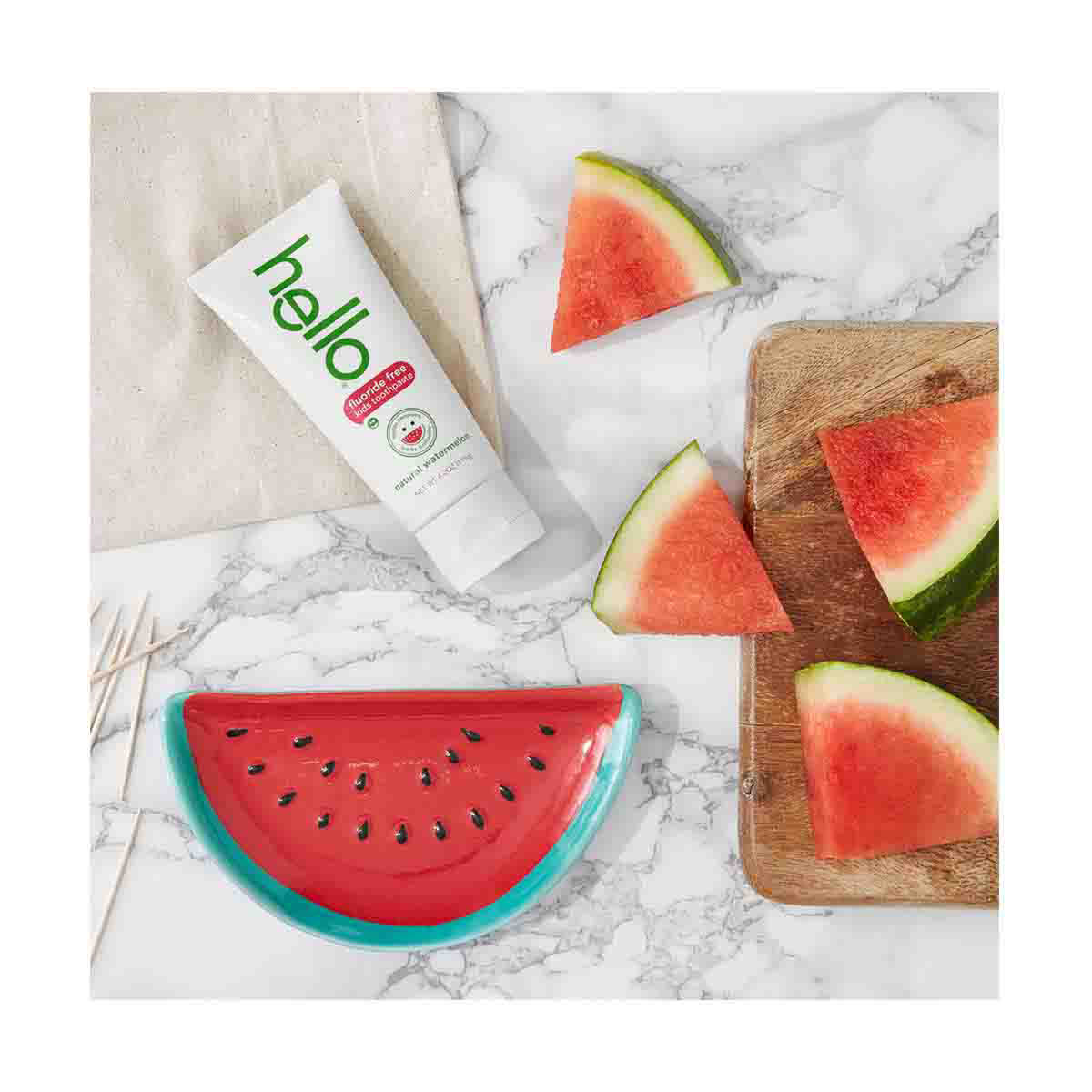 hello Kids Fluoride Free Natural Watermelon Flavor Toothpaste, Vegan ...