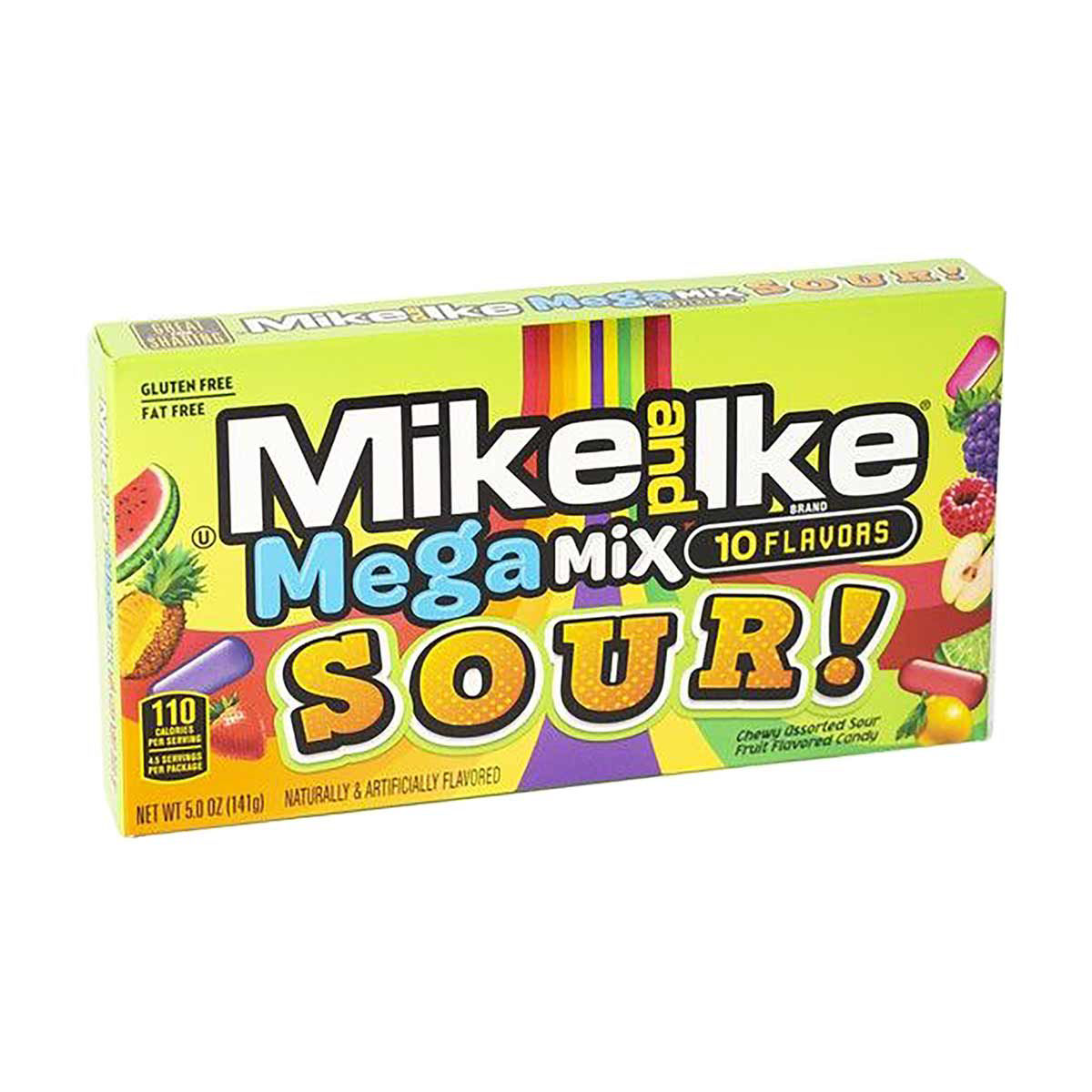 Mike and Ike Mega Mix 10 Flavors Chewy Assorted Sour Fruit Flavored ...