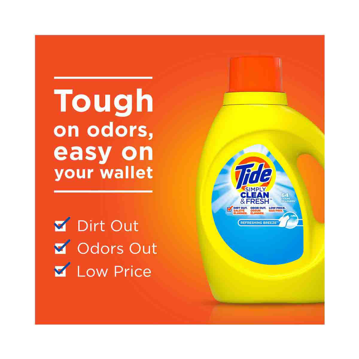 Tide Simply Clean & Fresh Liquid Laundry Detergent, Refreshing Breeze ...