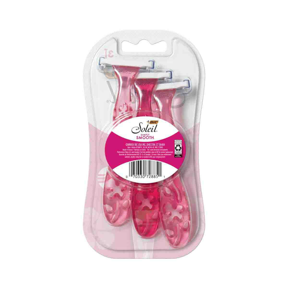 BIC Soleil Simply Smooth Women's Disposable Razor, 3 Pack