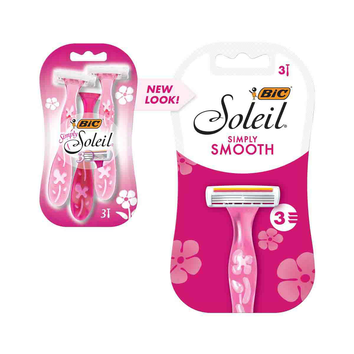 BIC Soleil Simply Smooth Women's Disposable Razor, 3 Pack