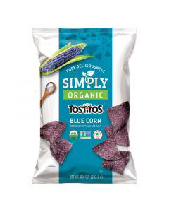 Tostitos Simply Organic Tortilla Chips Blue Corn With Sea Salt, 8.25 oz
