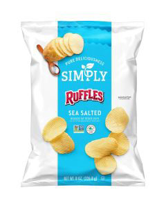 Ruffles Simply Ruffles Sea Salted Reduced Fat Potato Chips, 8 oz ...