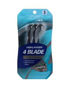 Studio Selection Highlander 4 Blade Razor, 3 Count | Hamilton Place