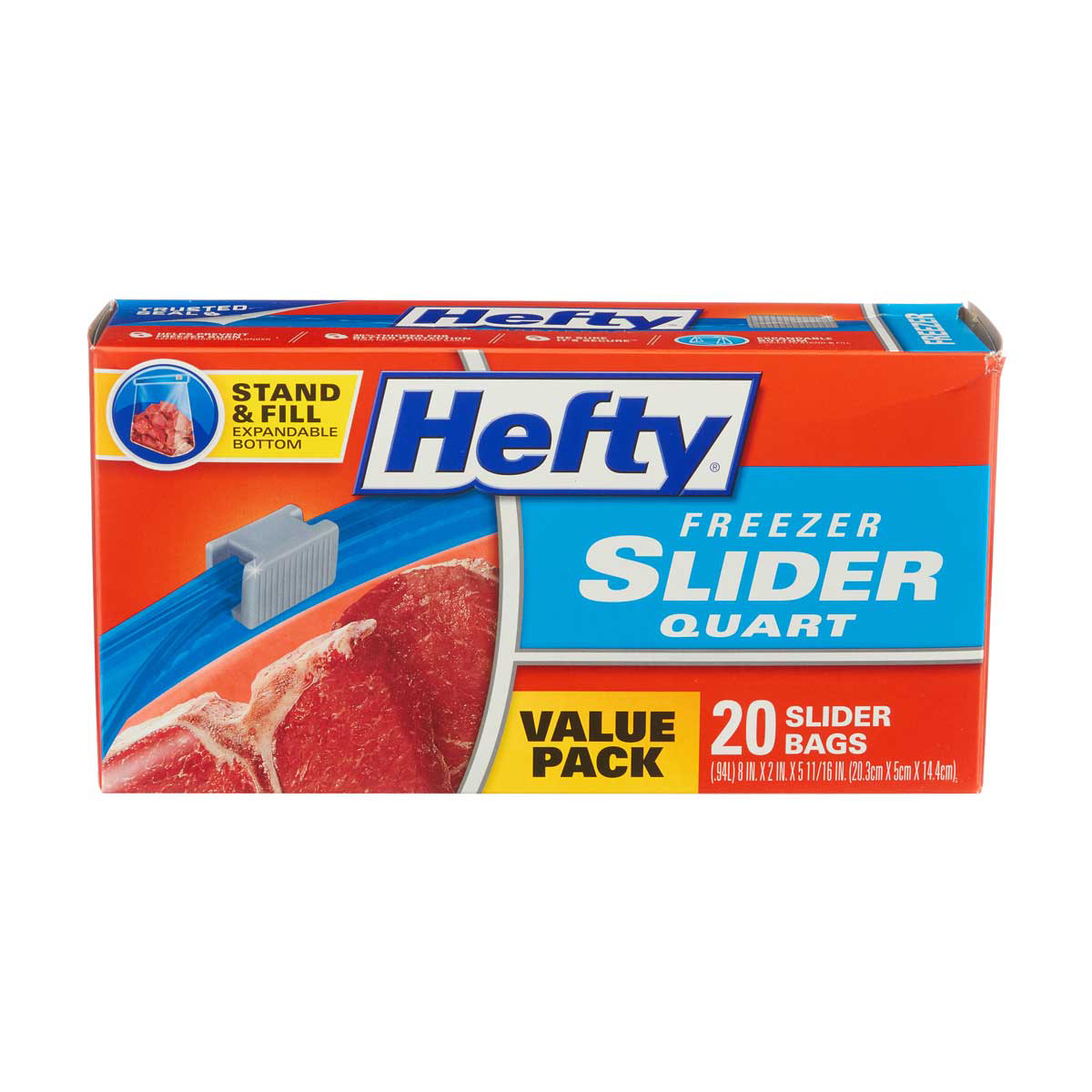 Hefty Freezer Slider Quart Bags, Pack of 20