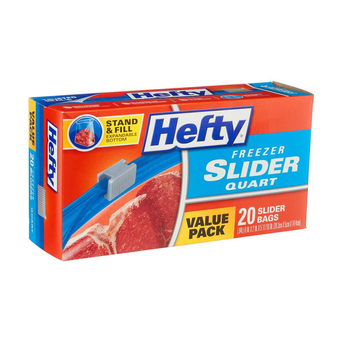 Hefty Freezer Slider Quart Bags, Pack of 20