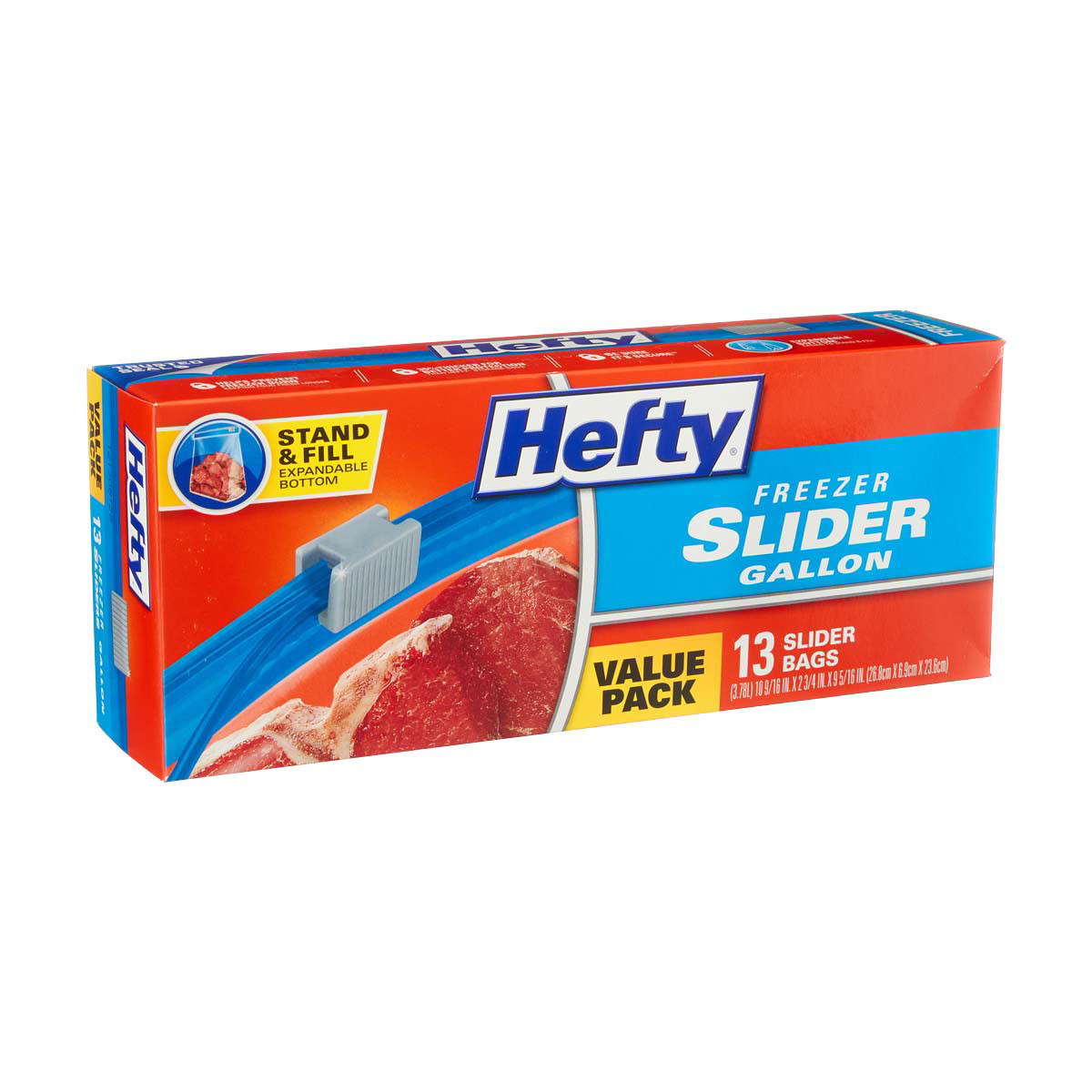 Hefty Freezer Slider Gallon Bags, Pack of 13
