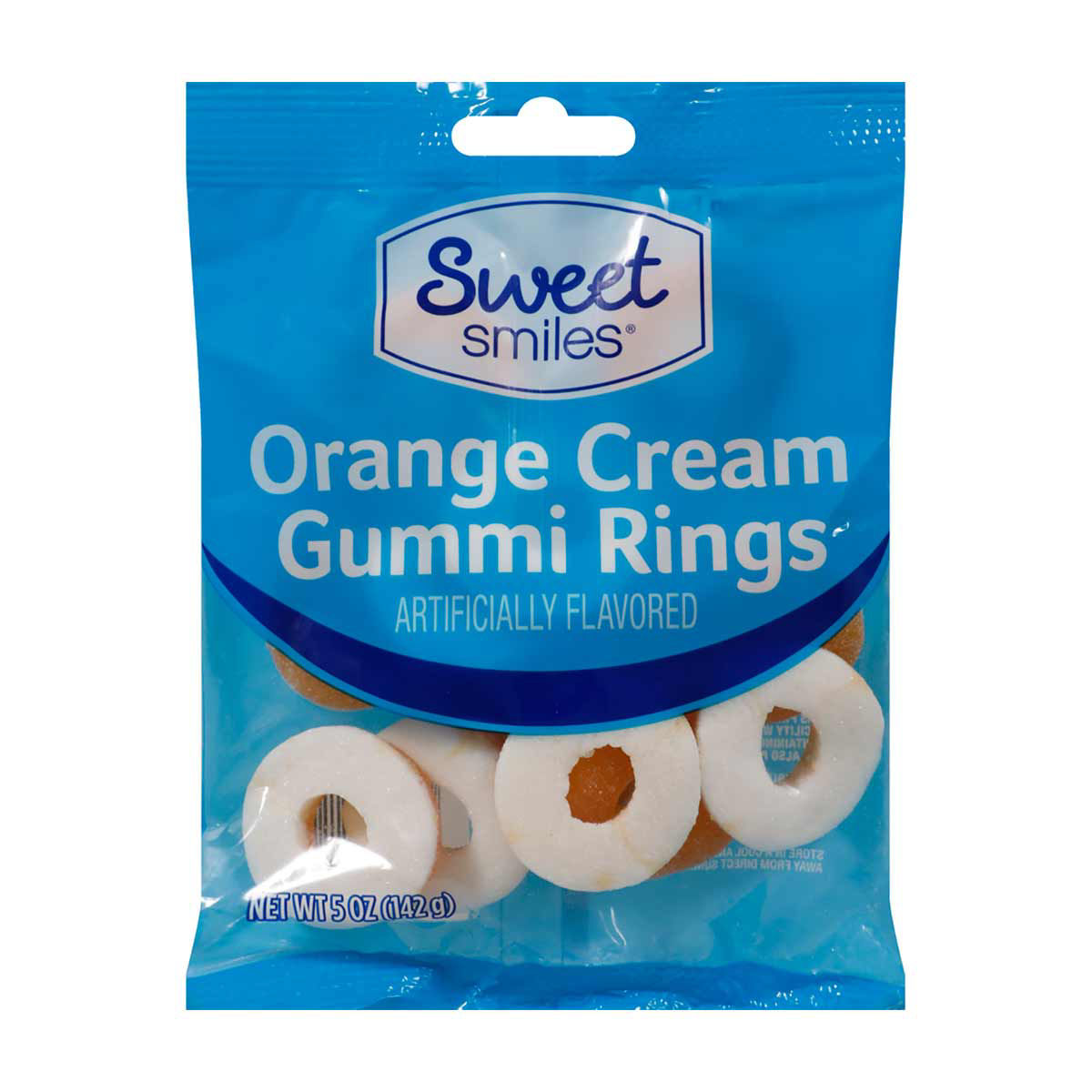 Sweet Smiles Orange Cream Gummi Rings, 5 oz.