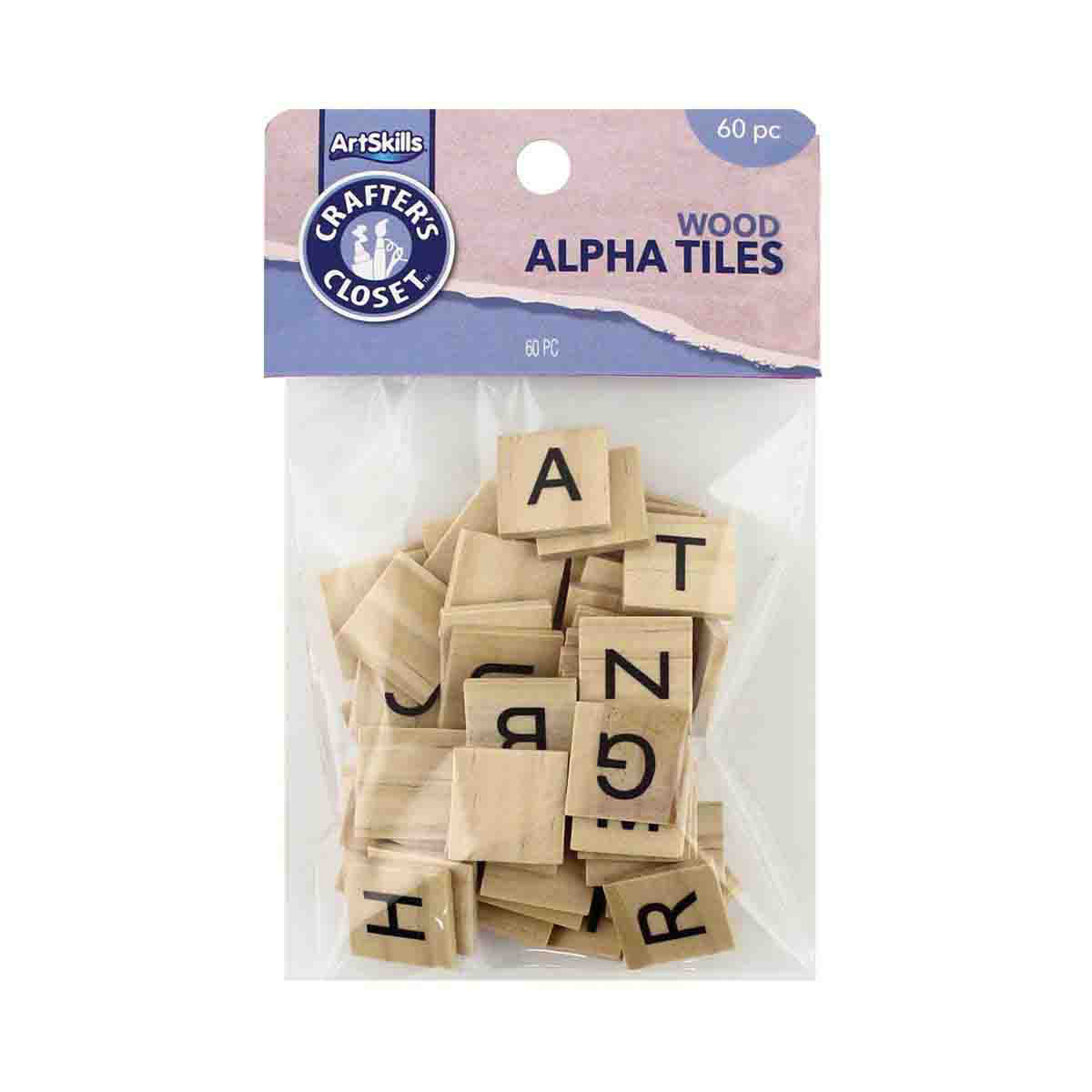 ArtSkills Crafter's Closet Unfinished Wood Alphabet Letter Tiles, 60 ...