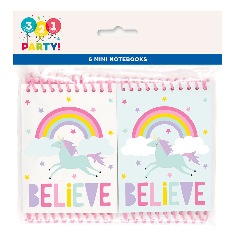 Mini Pastel Unicorn Notebooks, 6 Count