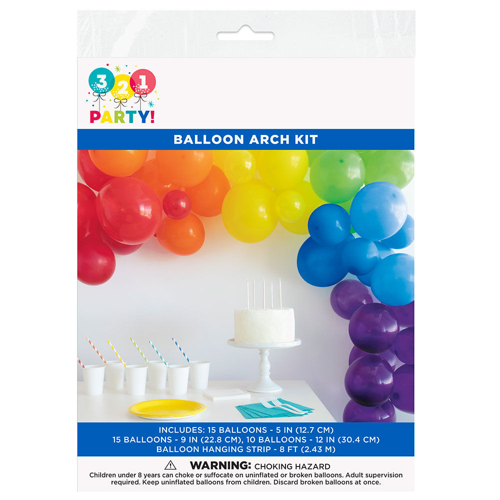 Rainbow Balloon Arch Kit, 40 Pieces