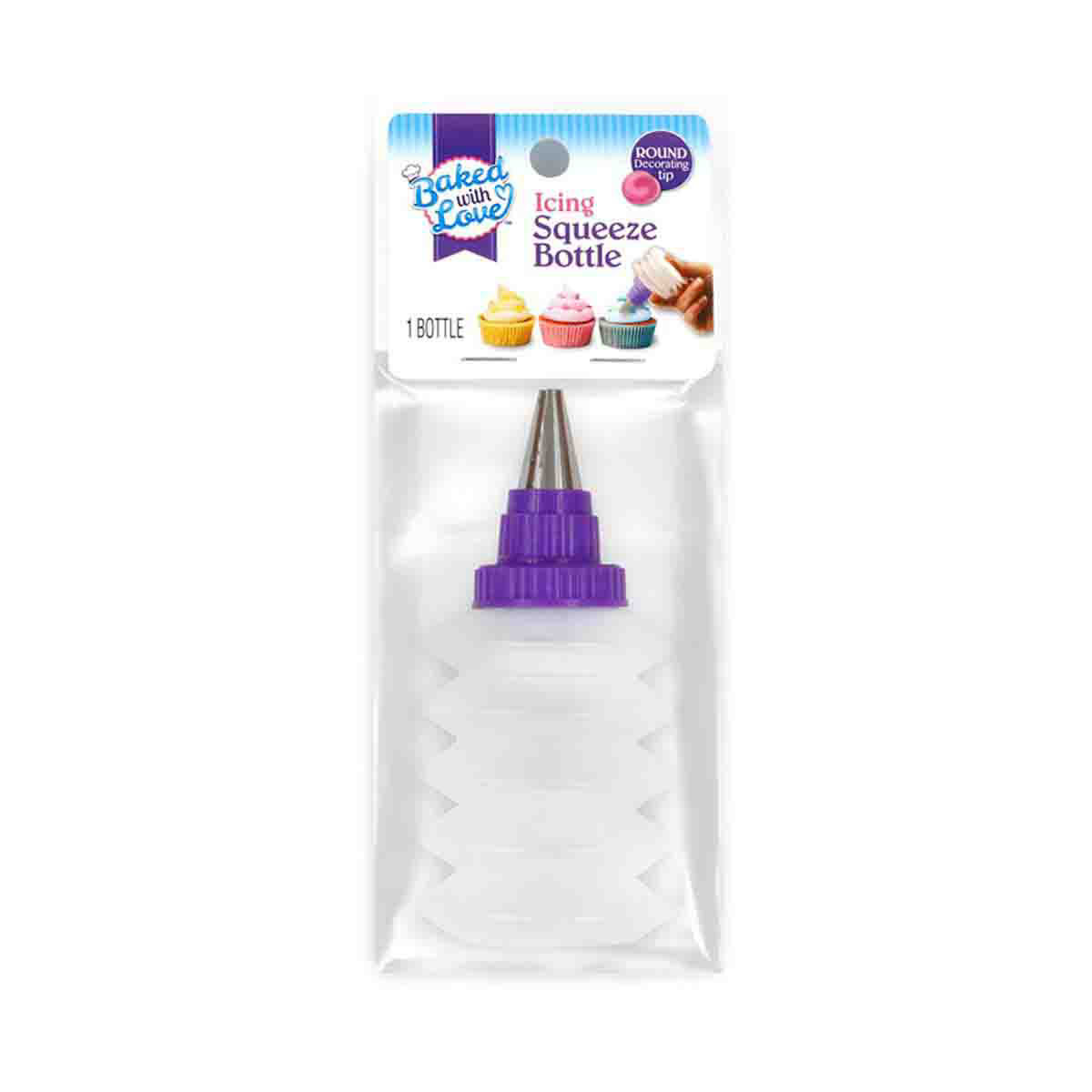 Baked with Love Icing Squeeze Bottle with Round Decorating Tip