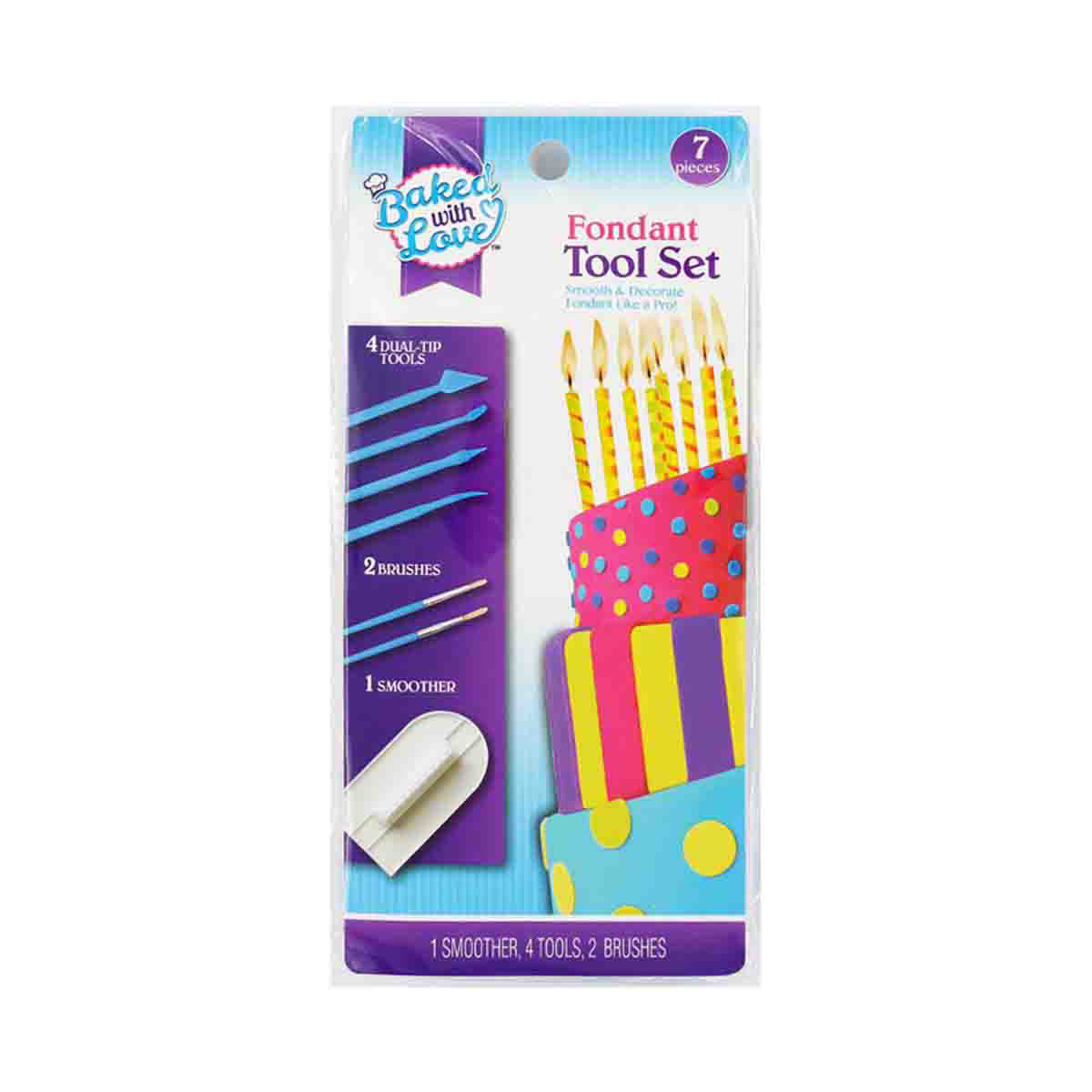 Baked with Love Cake Decorating Fondant Tool Set, 6 Pieces