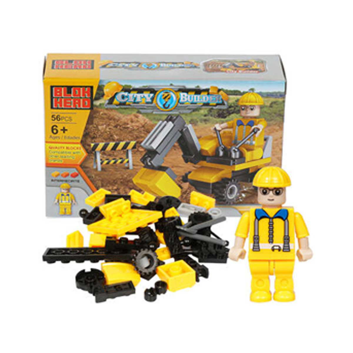 Blok Head City Builder Playset, 56 Pieces