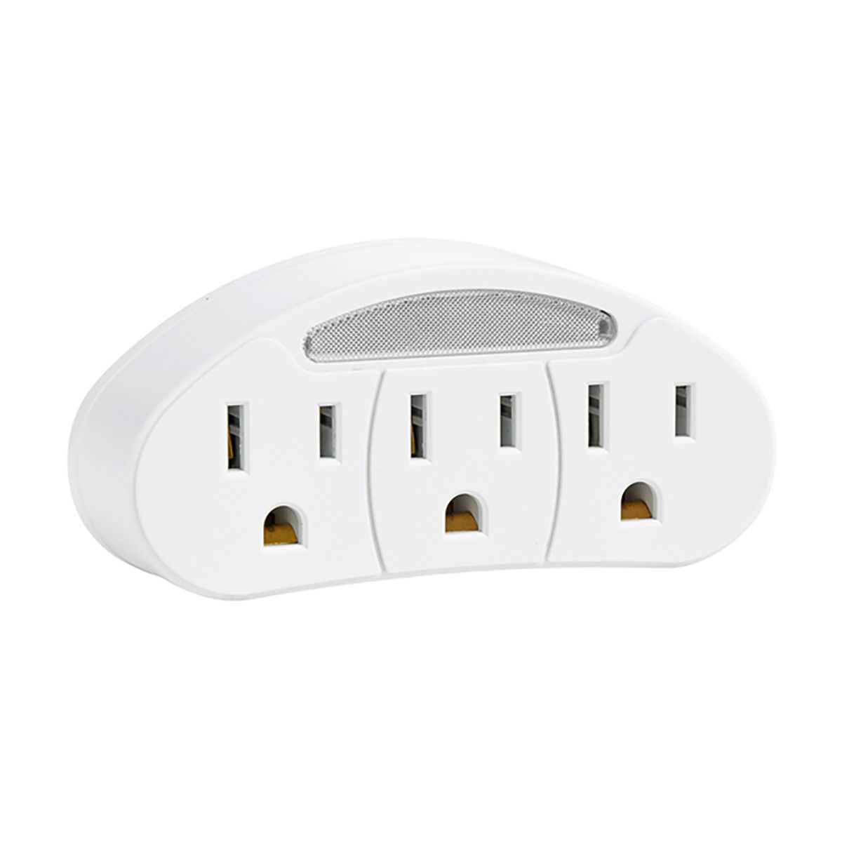 1 To 3 Adapter Grounded Outlets with Night Light