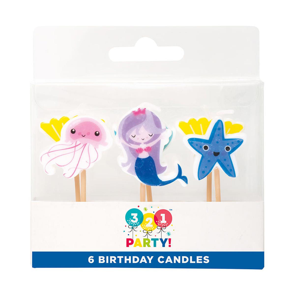 Magical Mermaid, Starfish, Seashells, & Jellyfish Pick Birthday Candles ...