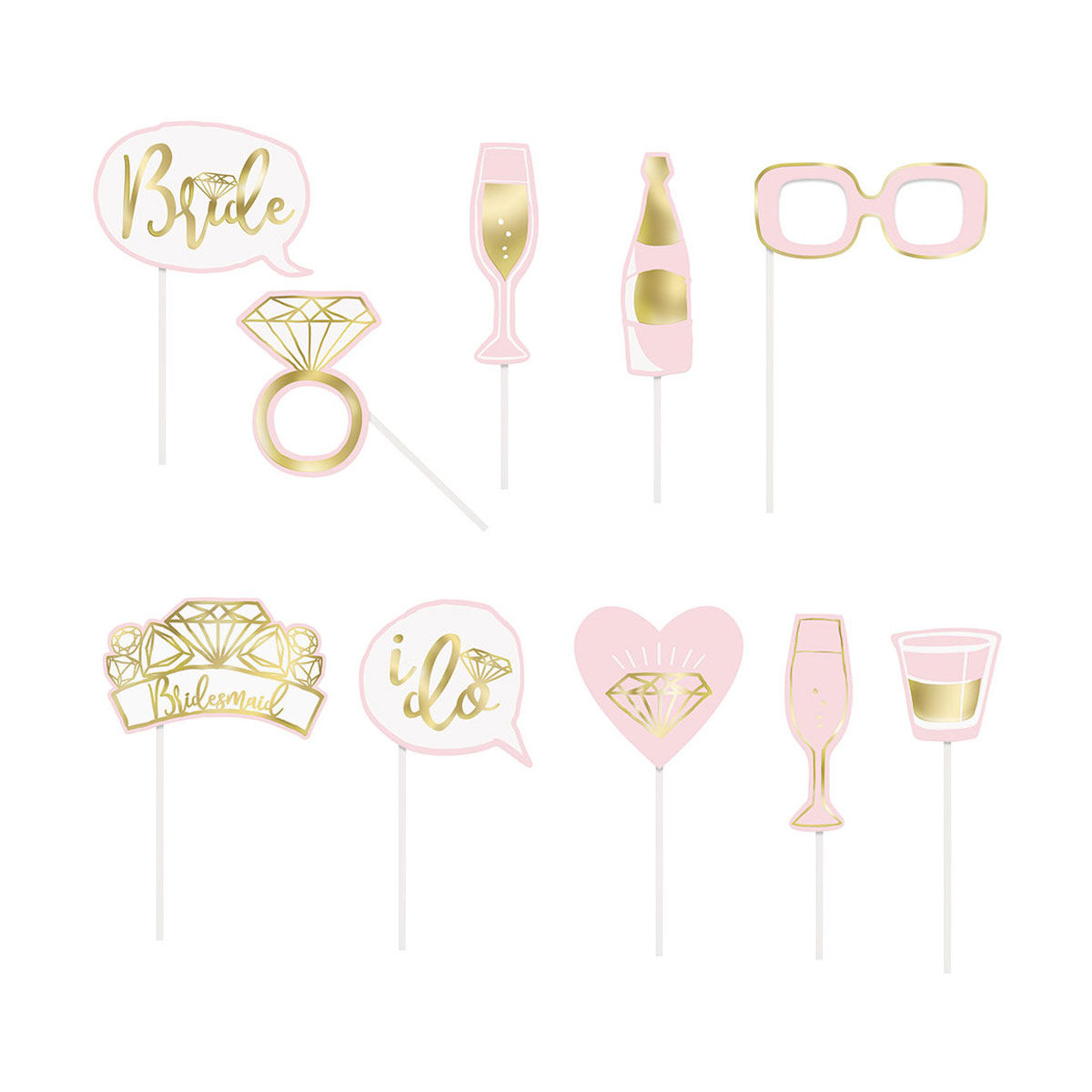 321 Party! Pink & Gold Bachelorette Party Photo Booth Props, 10 Pieces ...