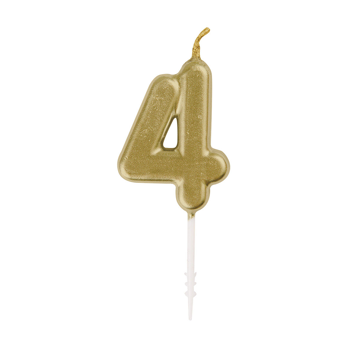 321 Party! Mini Gold Number 4 Birthday Candle | Hamilton Place