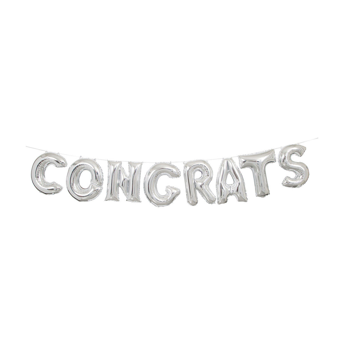 321 Party! Silver Foil "CONGRATS" Letter Balloon Banner Kit