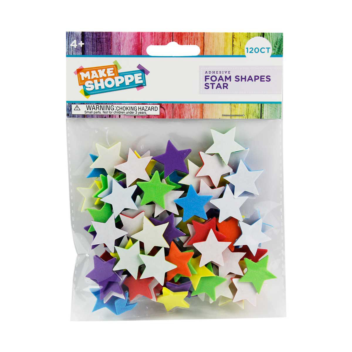 Make Shoppe Adhesive Foam Star Shape, 120 Count