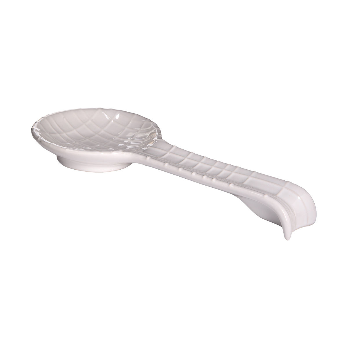 White Ceramic Weave Spoon Rest