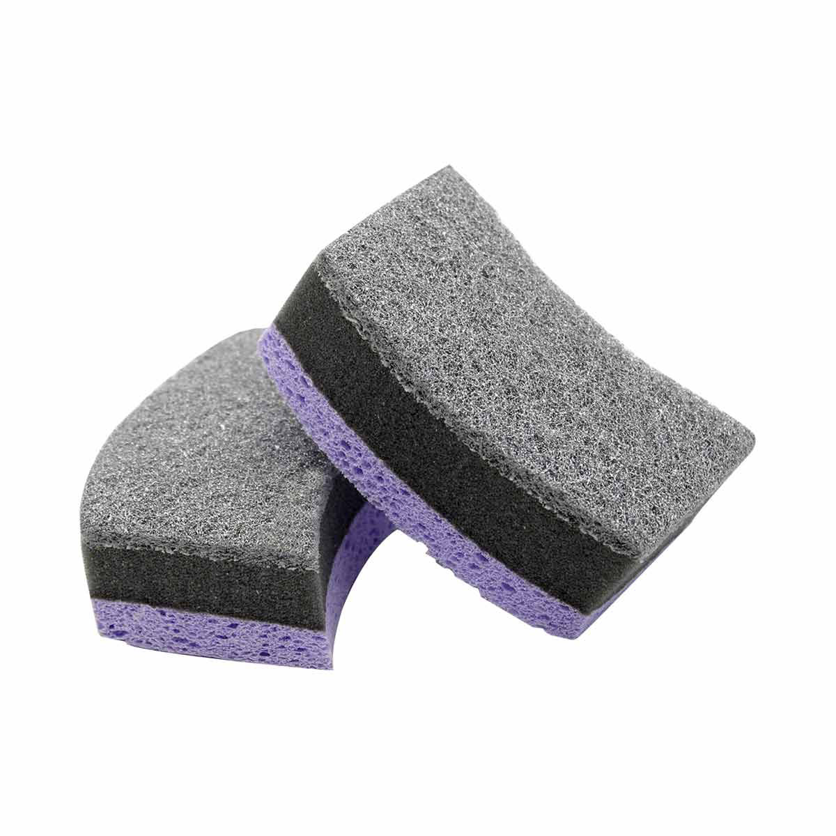 Shiny Steel Non-Scratch Scouring Sponges for Stainless Steel, 2 Pack