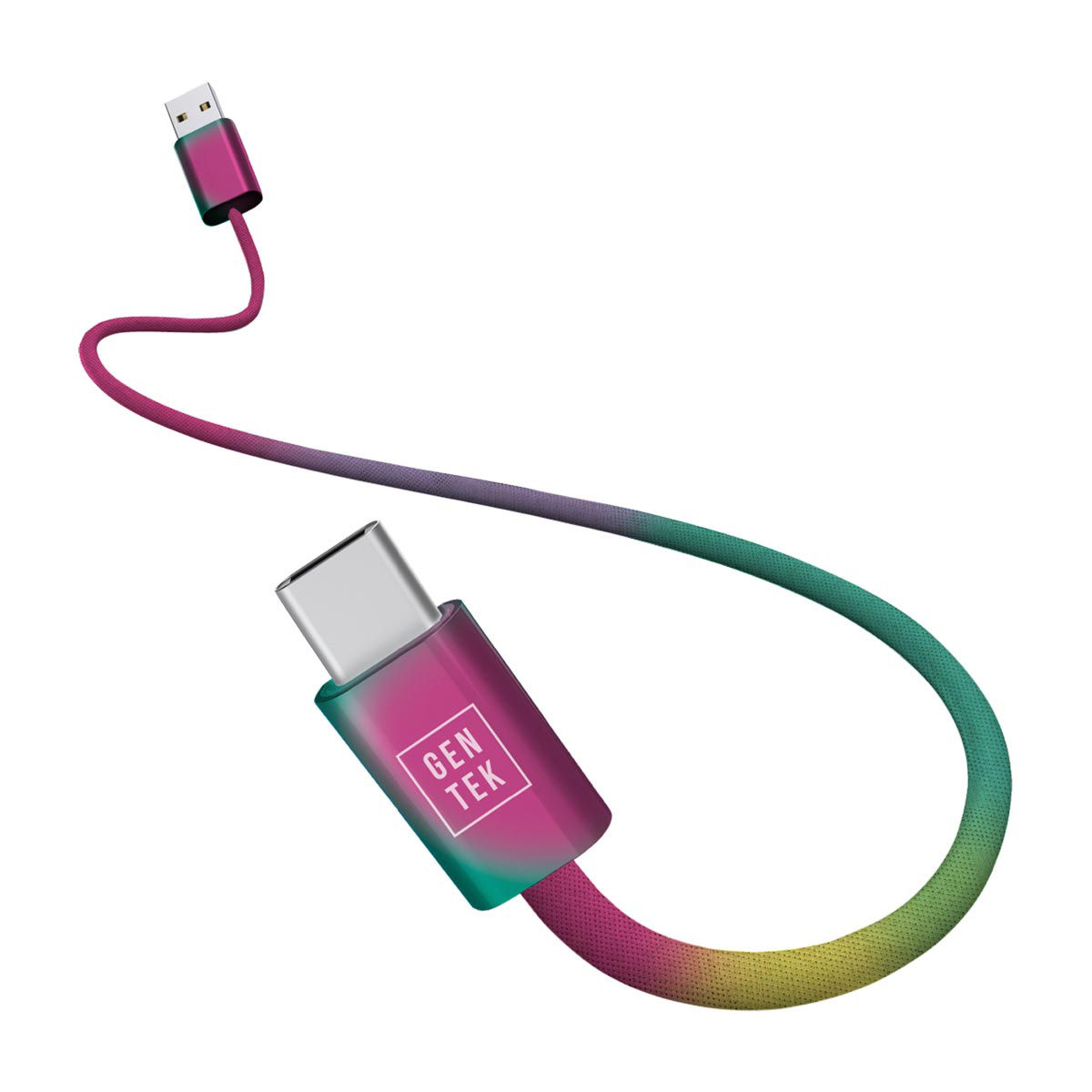 Gentek USB-C Rainbow Cable, 4 ft.