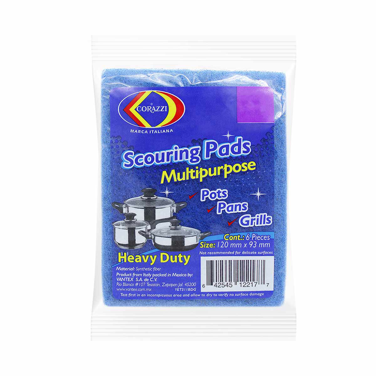 Corazzi Multipurpose Scouring Pads, 6 ct