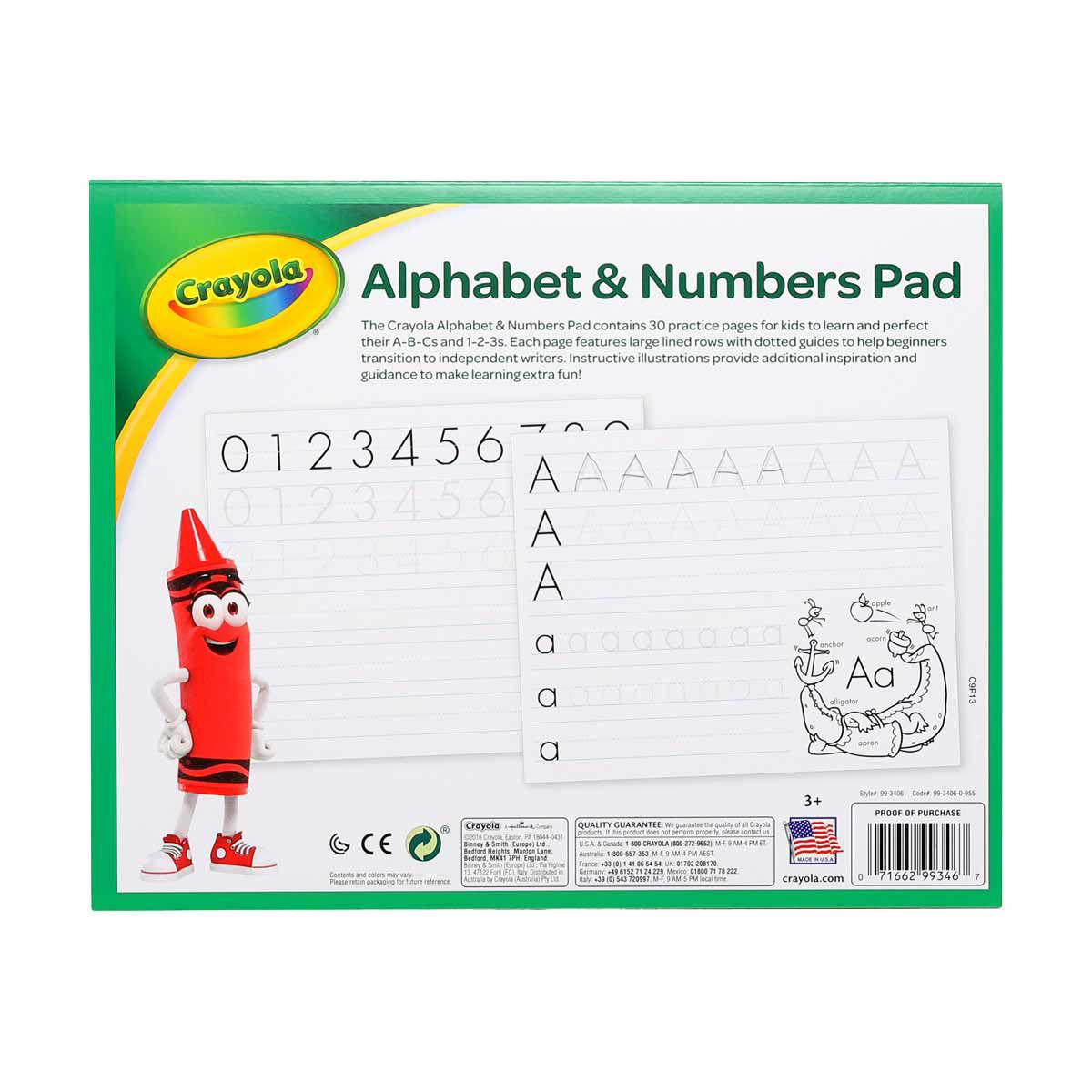 Crayola Alphabet & Number Pad, Tracing Worksheets, 30 Pages