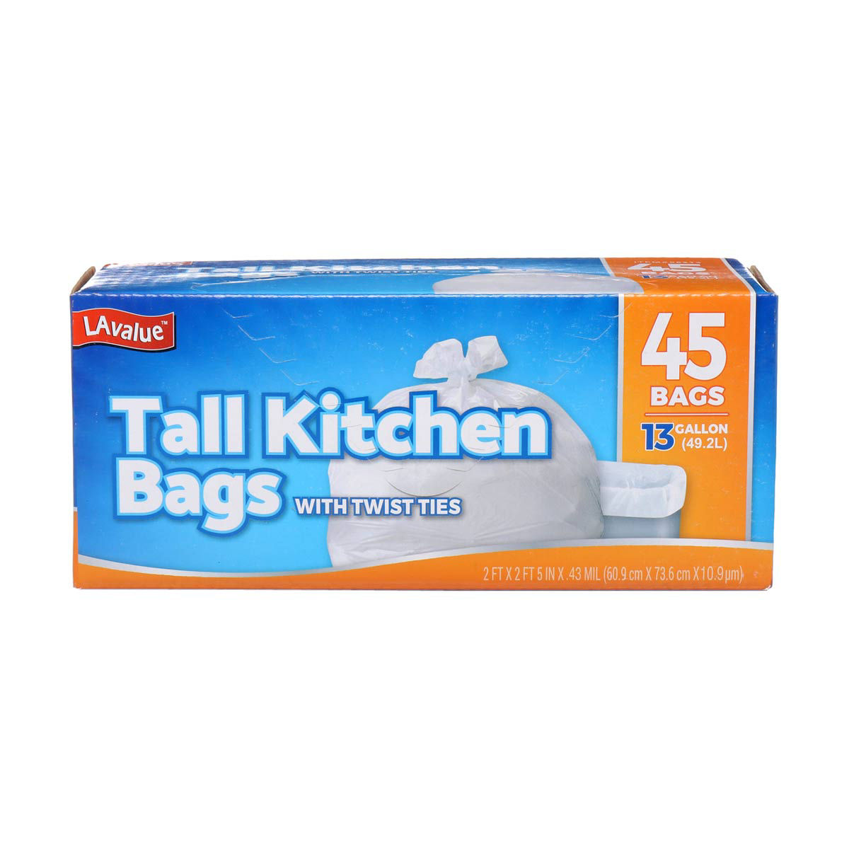 Tall Kitchen Trash bags with Twist Ties